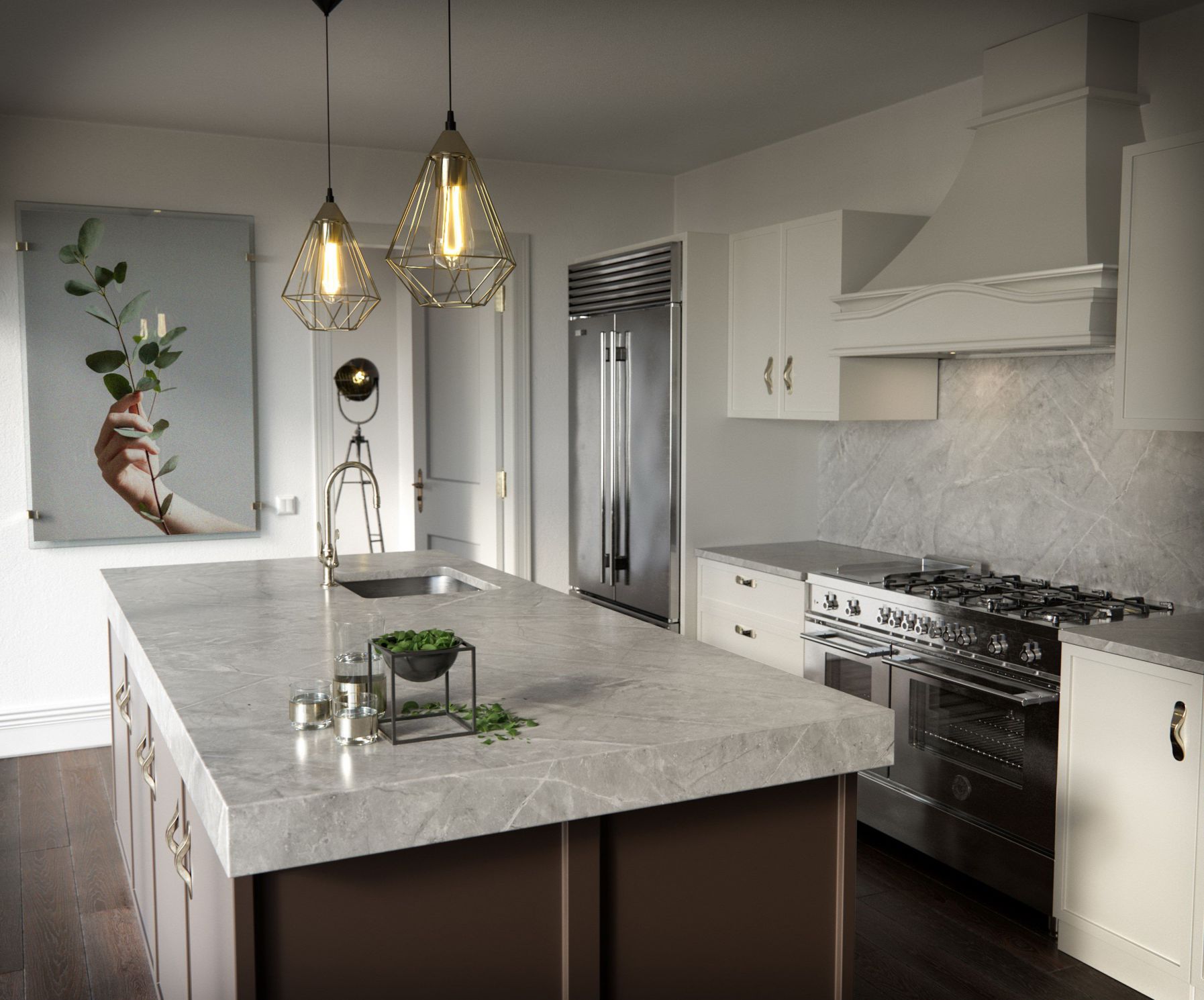 Sintered Stone Kitchen YBA200 – Foshan Baochen Home Furnishing Co., Ltd.